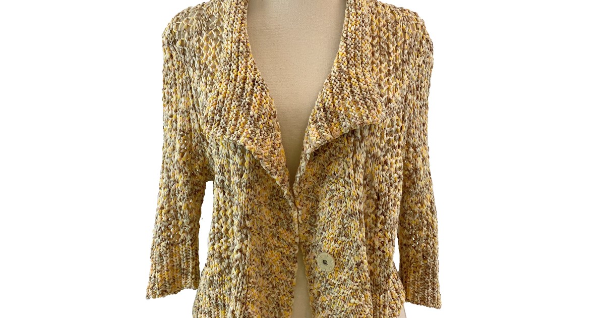 Scanlan & Theodore Mako Cotton Crochet/Knit Button-up Cardigan ...